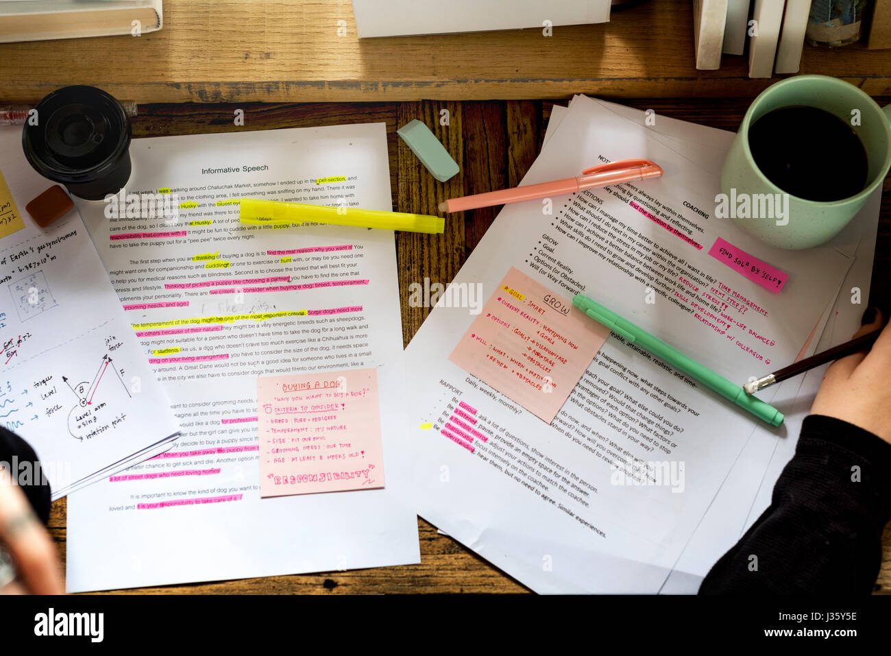 College People Study Learning Reading Lecture Notes Stock Photo - Alamy
