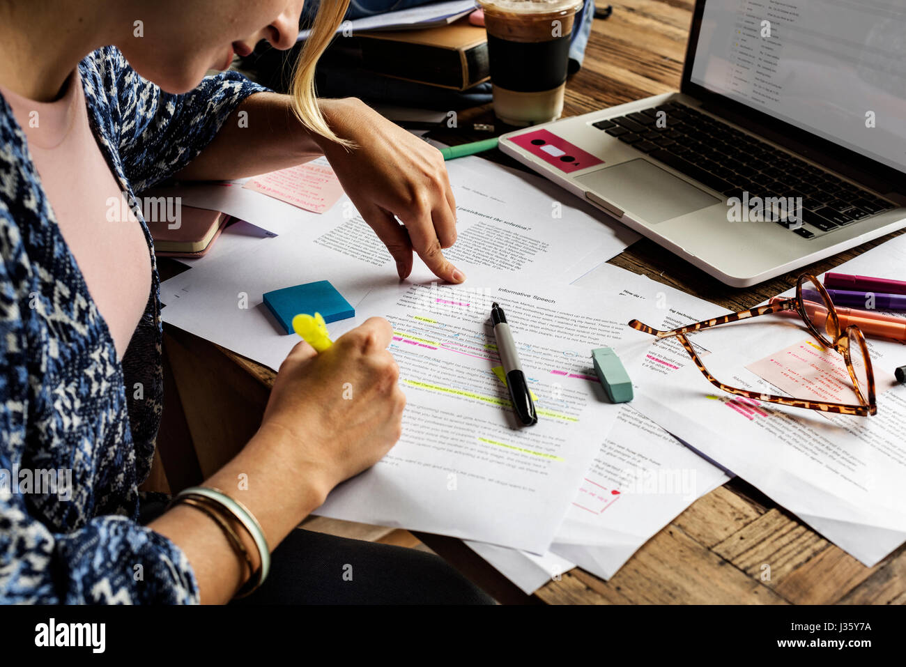 College People Study Learning Reading Lecture Notes Stock Photo - Alamy