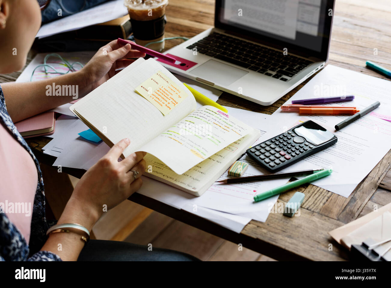 College People Study Learning Reading Lecture Notes Stock Photo - Alamy