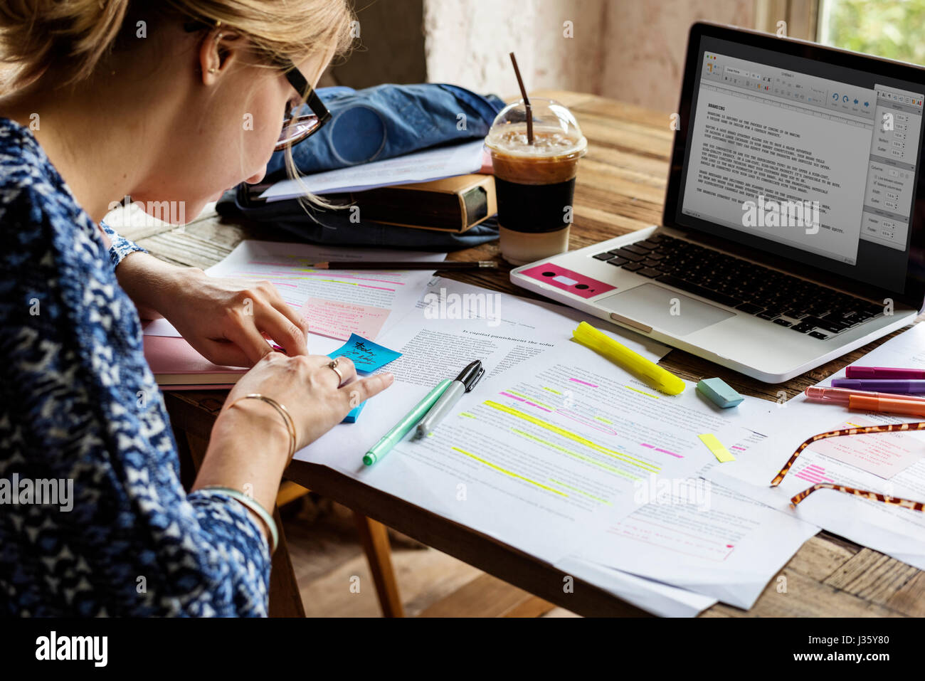 College People Study Learning Reading Lecture Notes Stock Photo - Alamy
