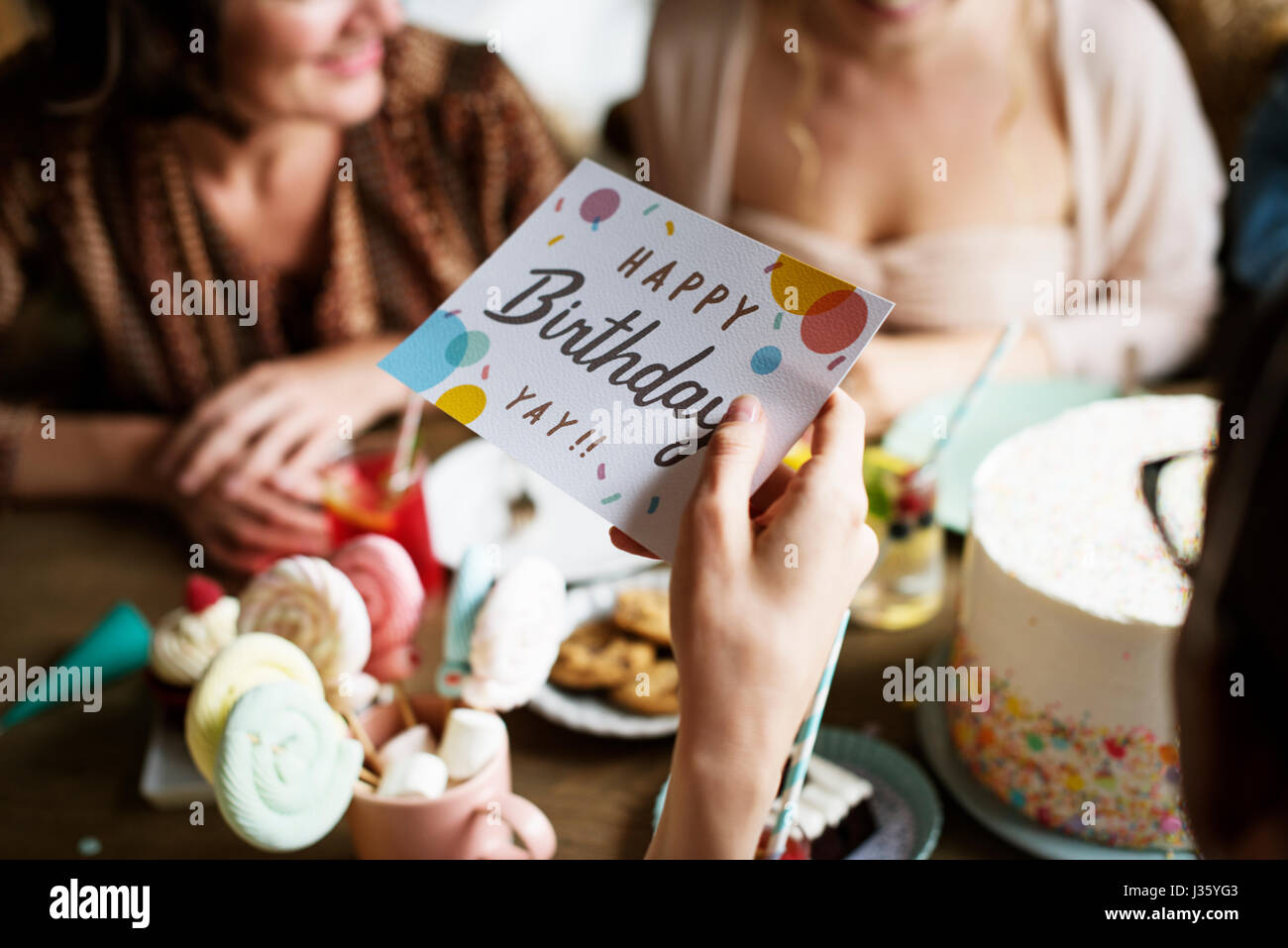 Hand Holding Birthday Wishing Card Stock Photo - Alamy
