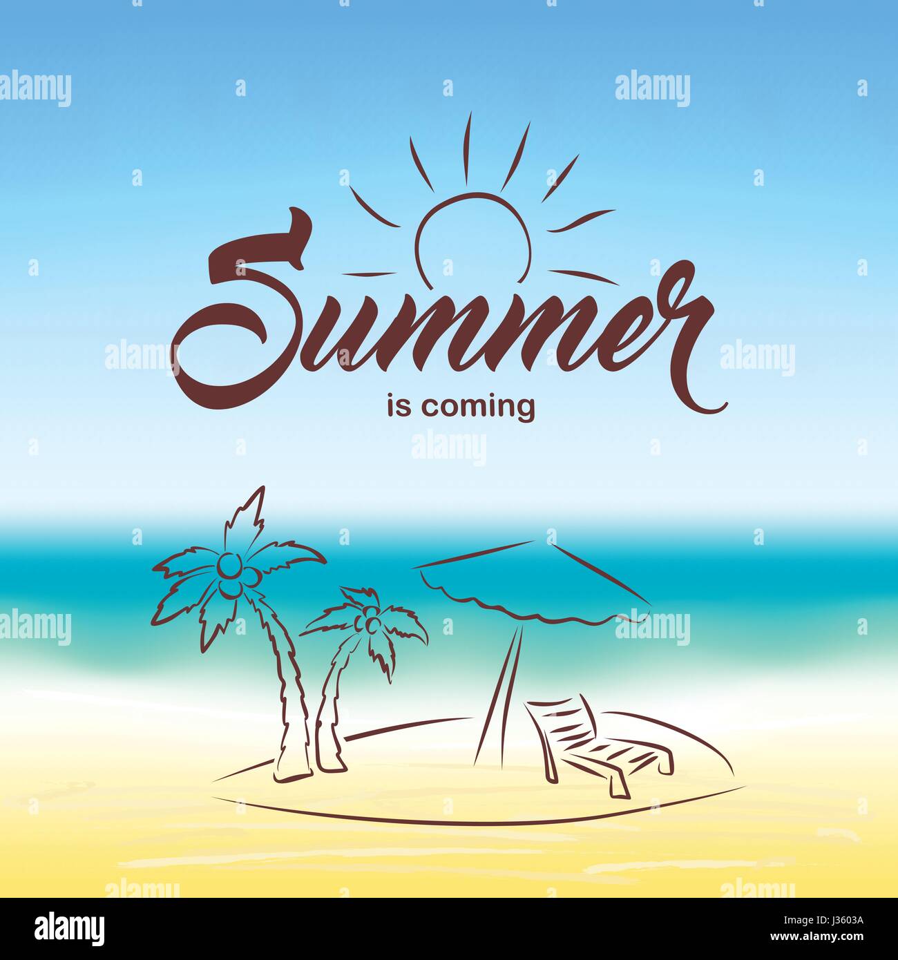 Vector summer background. Hello Summer vector illustration Stock Vector ...