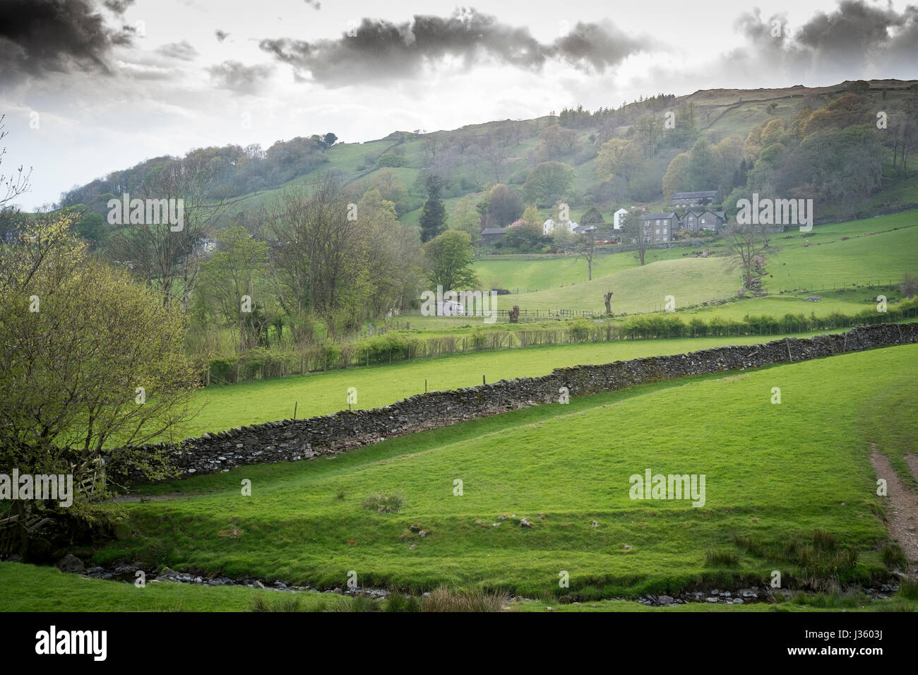 Countryside around Troutbeck near Lake Windemere in the Lake District ...