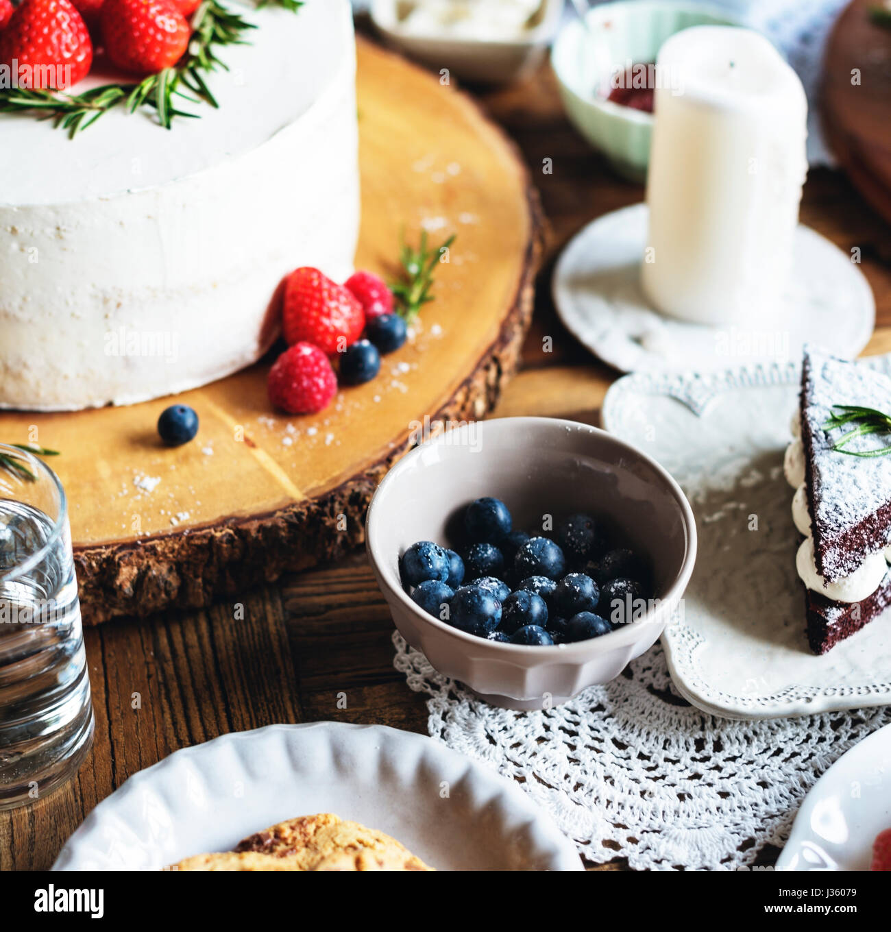 Cakes Delicious Dessert Bakery Event Party Reception Stock Photo - Alamy