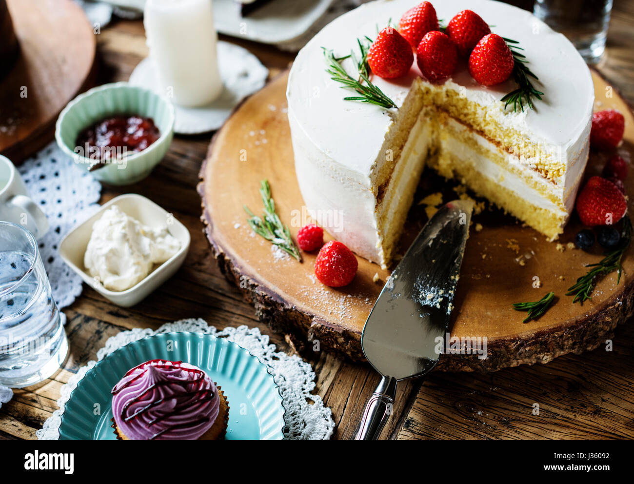 Cakes Delicious Dessert Bakery Event Party Reception Stock Photo - Alamy