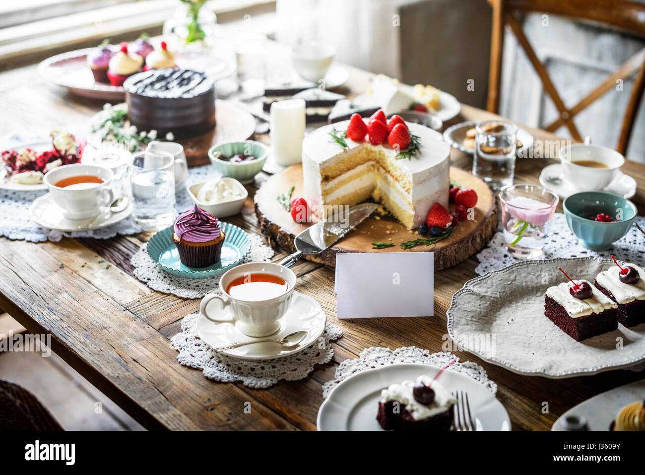 Cakes Delicious Dessert Bakery Event Party Reception Stock Photo - Alamy