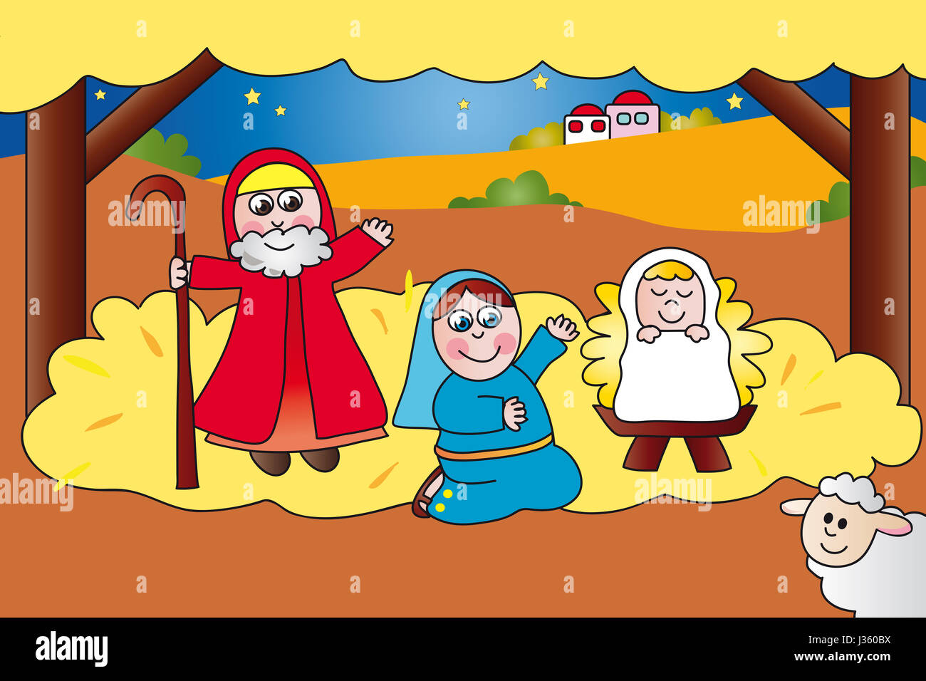 Nativity scene children sheep High Resolution Stock Photography and ...