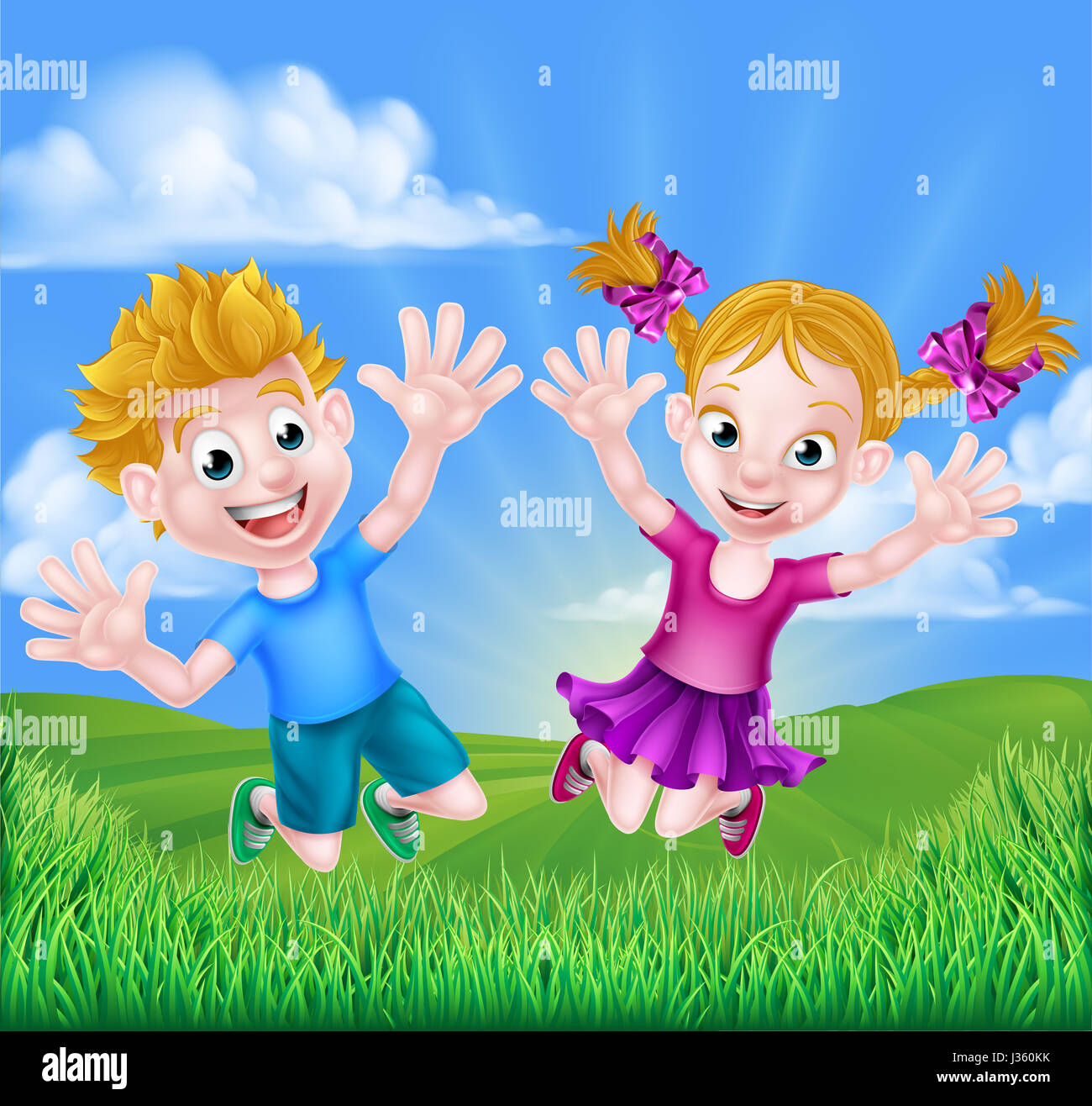 Jump For Joy Girl Cartoon
