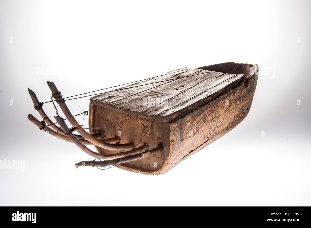 Handmade african instrument, guitar species isolated on white ...