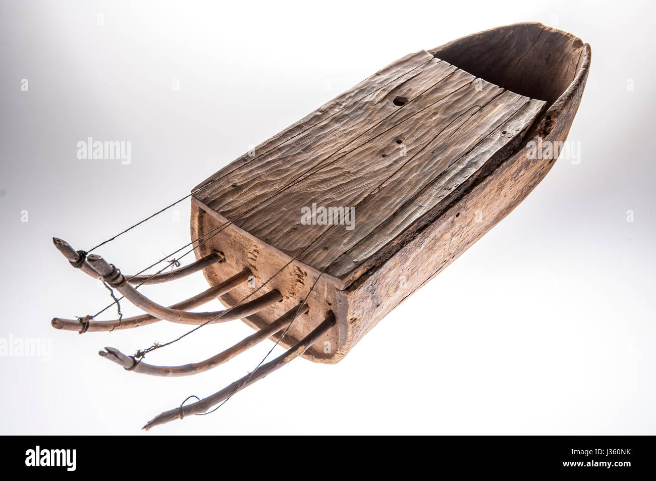 Handmade african instrument, guitar species isolated on white ...