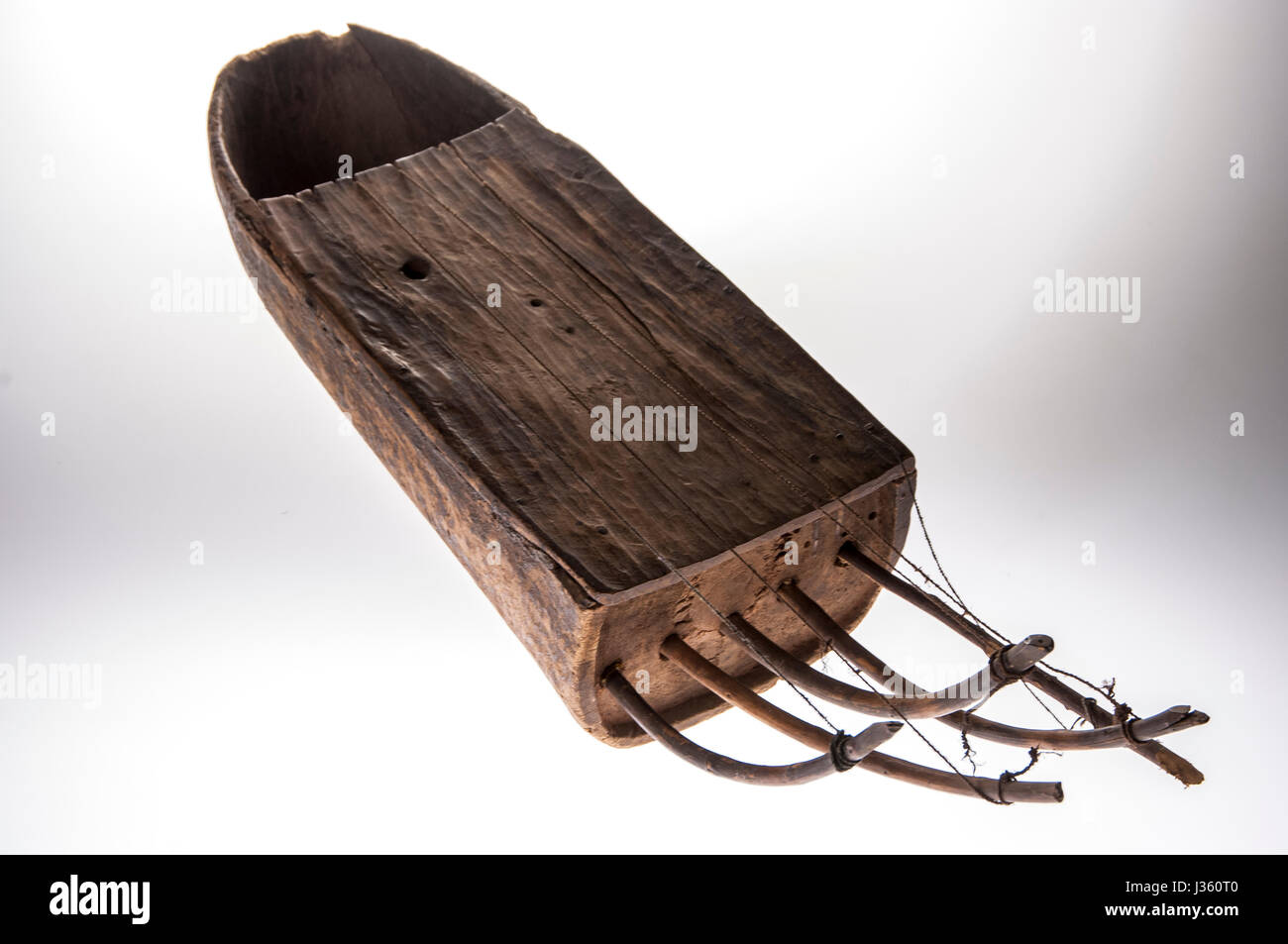 Handmade african instrument, guitar species isolated on white ...