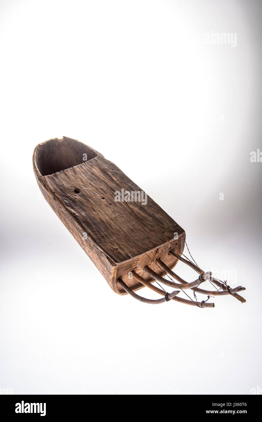 Handmade african instrument, guitar species isolated on white ...