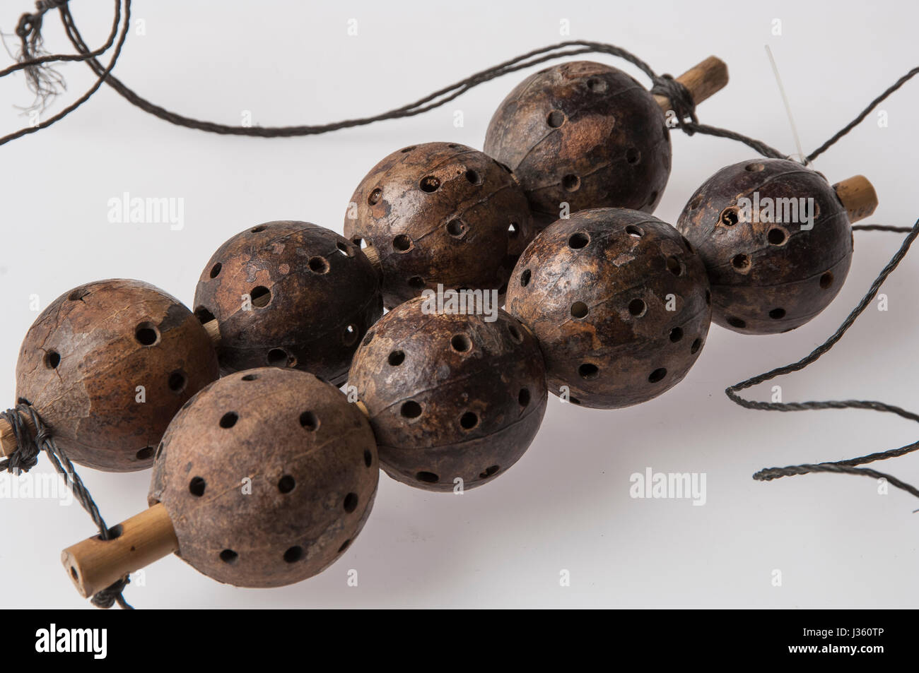 African handmade instrument, rattle isolated on white background Stock ...