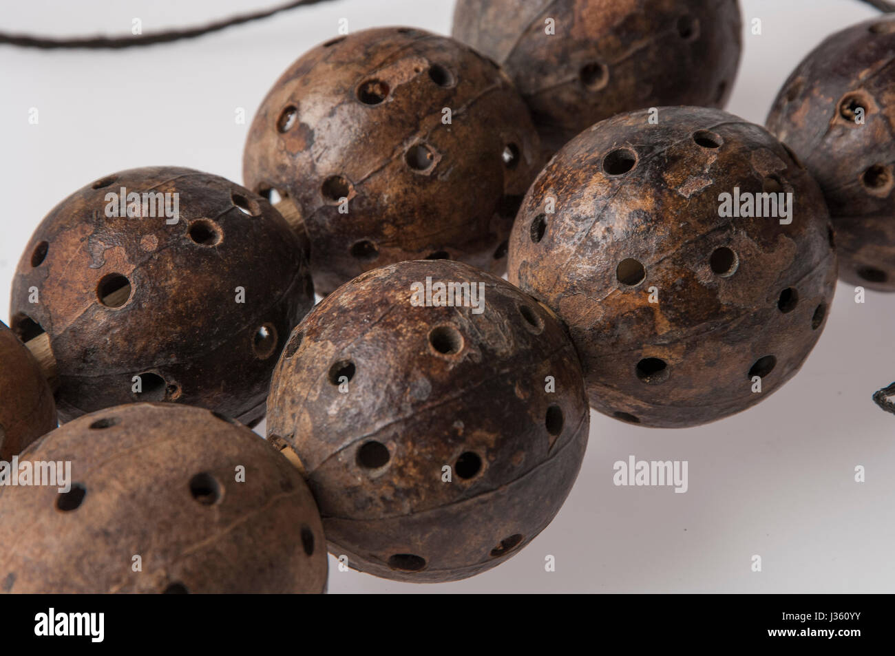 African handmade instrument, rattle isolated on white background Stock ...