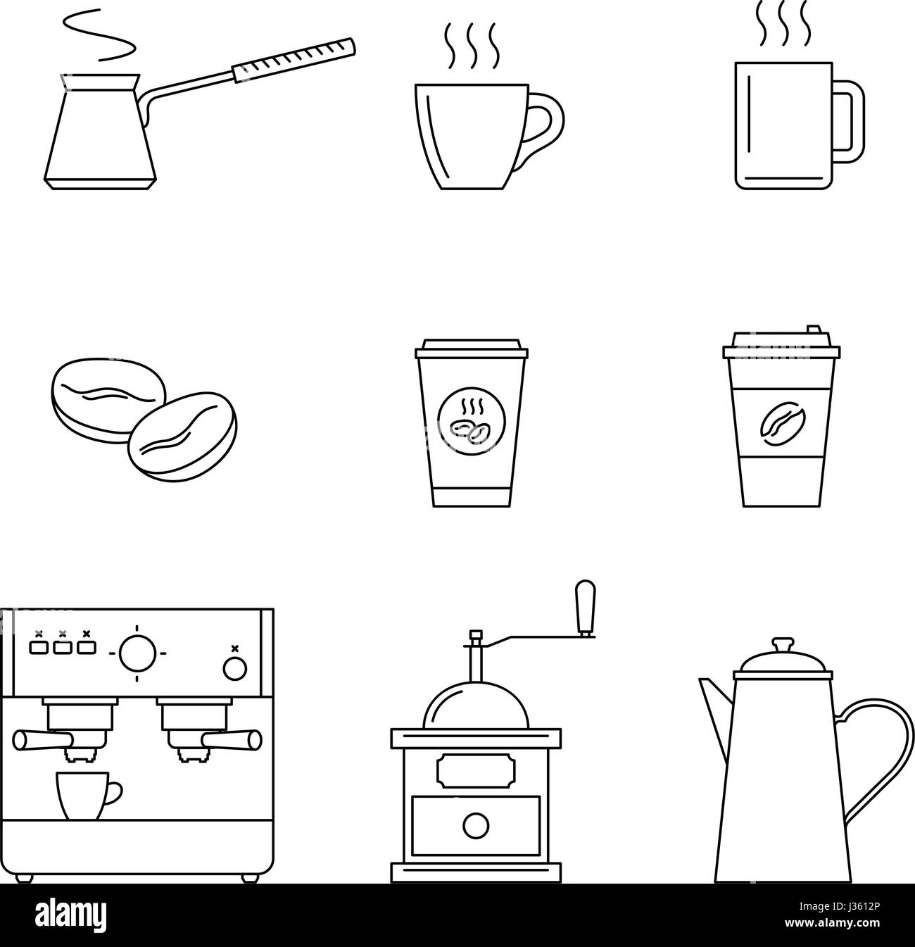 Coffee cup icon line Black and White Stock Photos & Images - Alamy