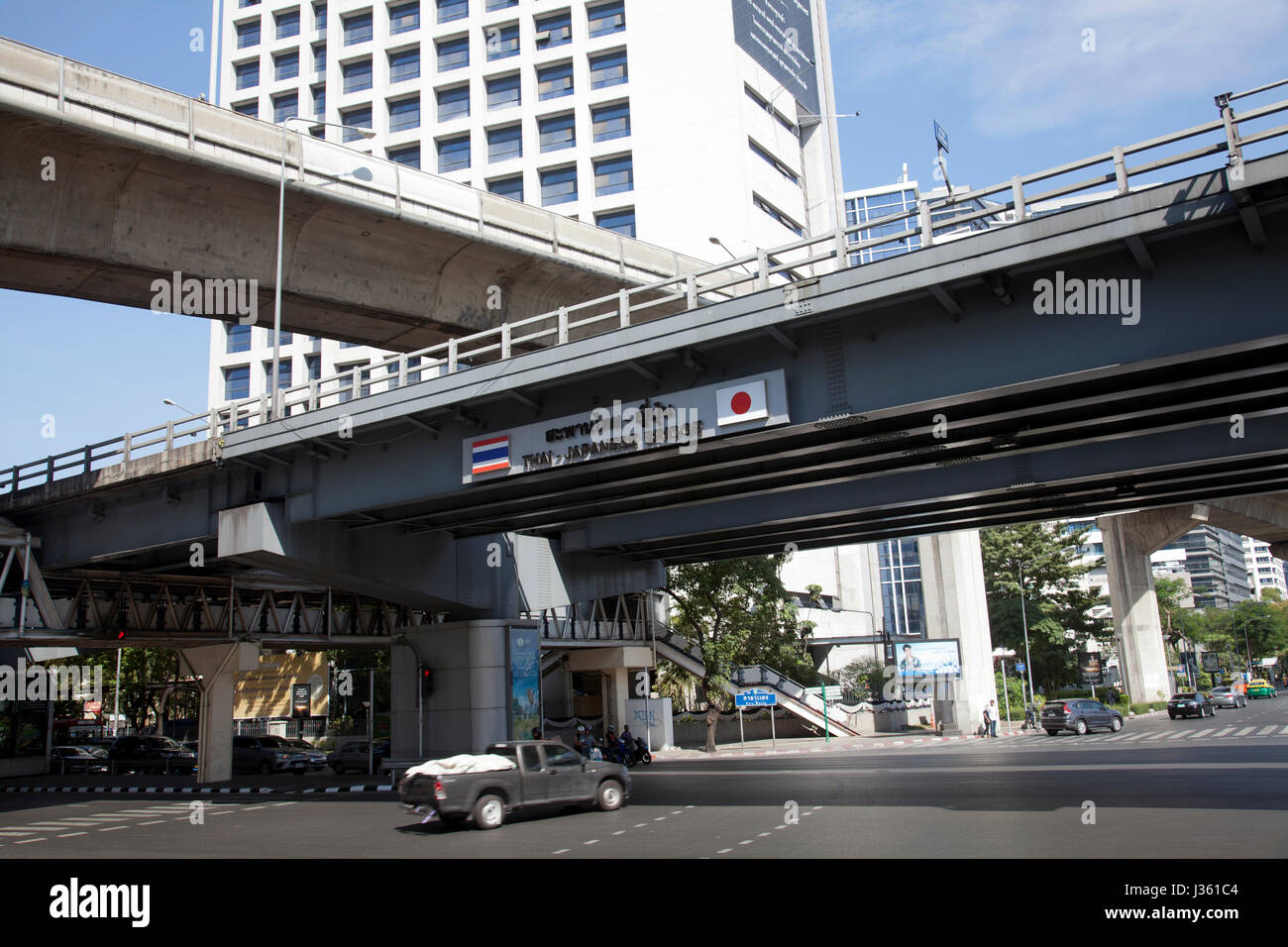 Thai Japanese Bridge Road in Bangkok in Thailand Stock Photo - Alamy