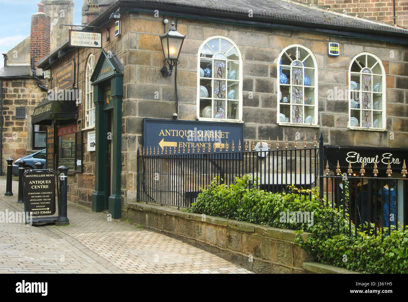 One of the shops visited by tourists, an antiques centre,, in ...