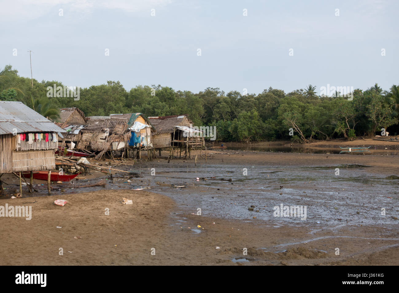 Polillo Island, Philippines - April 30, 2017: Settlement of a soastal ...
