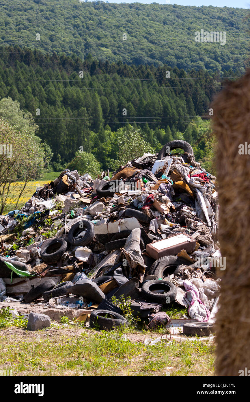 Dangerous dump in the middle of nature near forest, Czech Republic ...