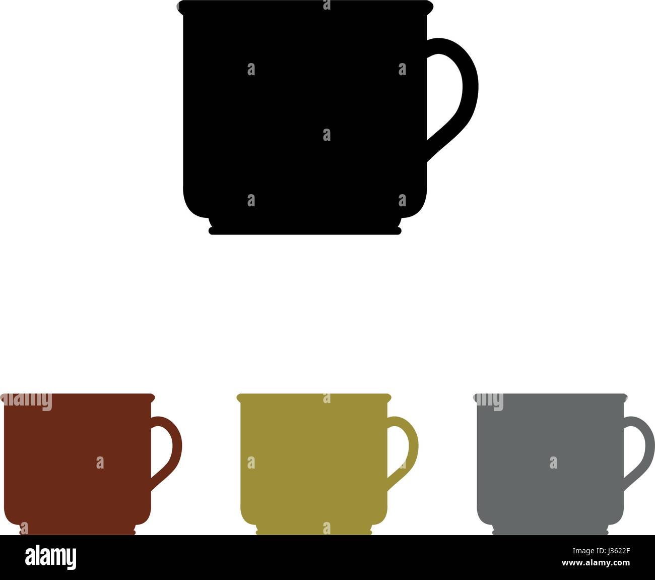Coffee cup icon set in vector on white background Stock Vector Image ...