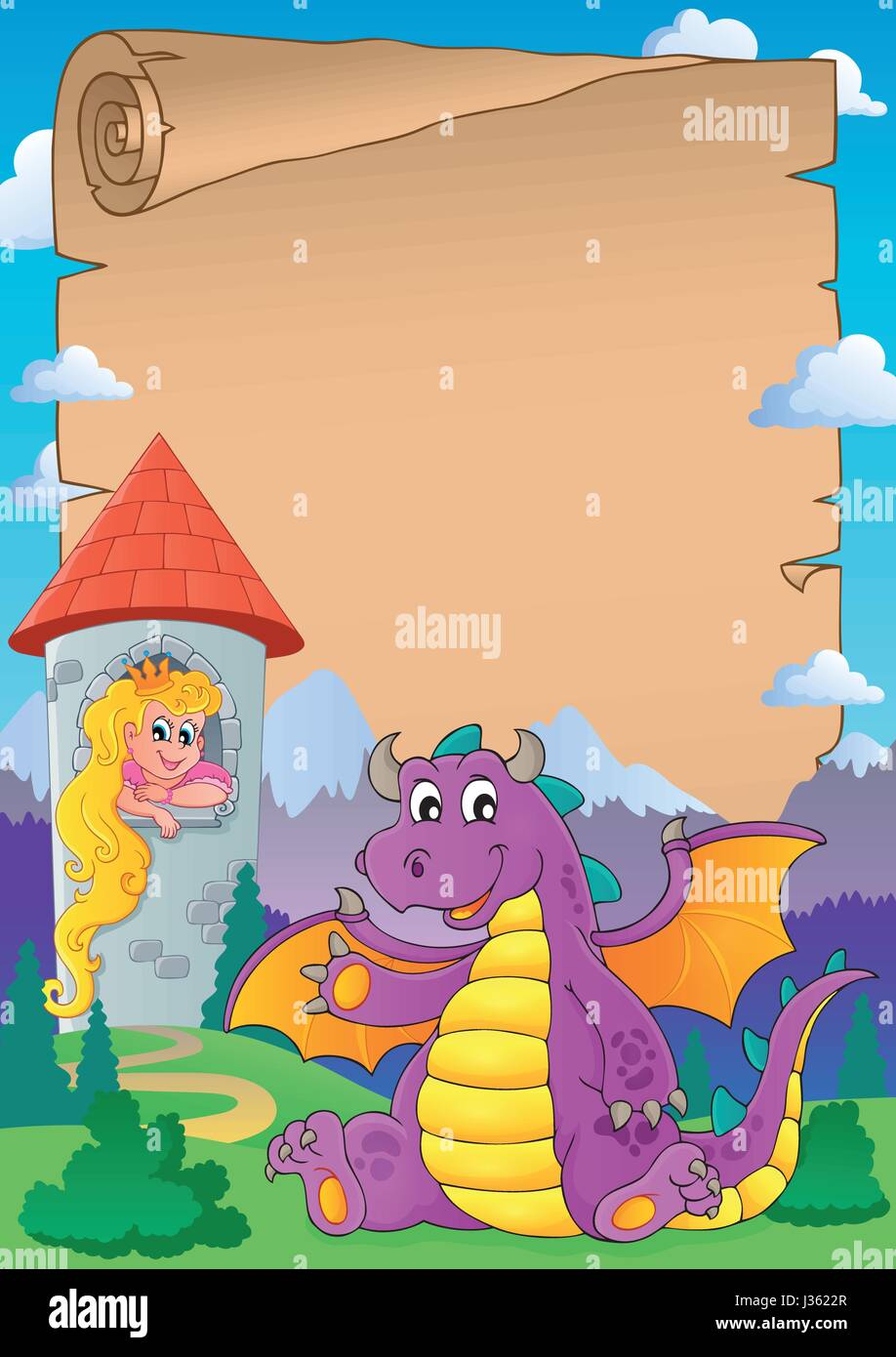 Fairy tale theme parchment 8 - eps10 vector illustration Stock Vector ...