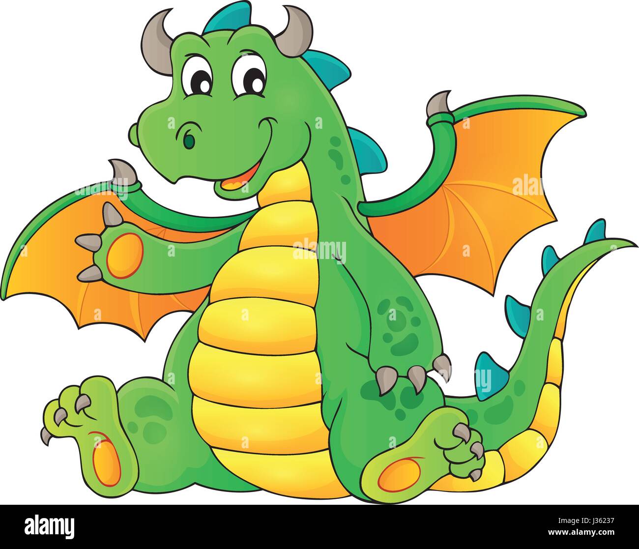 Happy dragon topic image 1 - eps10 vector illustration Stock Vector ...