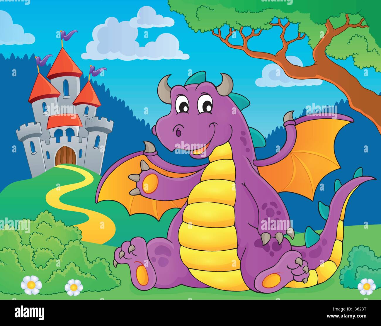 Happy dragon topic image 4 - eps10 vector illustration Stock Vector ...
