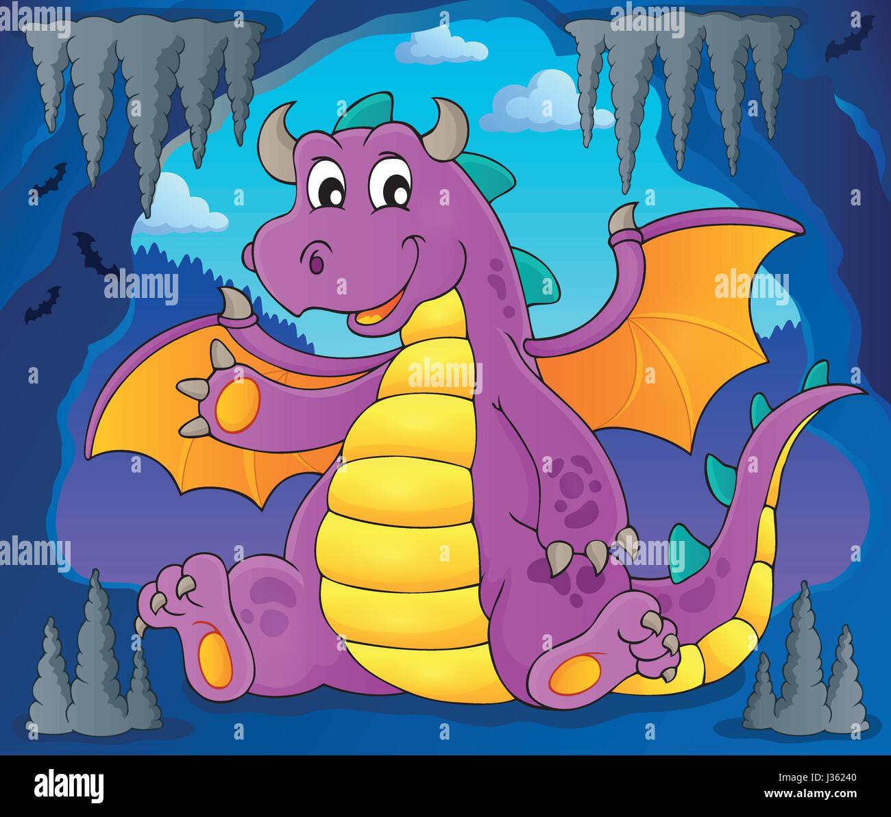 Happy dragon topic image 6 - eps10 vector illustration Stock Vector ...