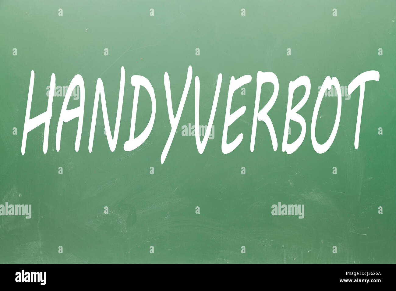 Handyverbot (cell phone ban in german) written on blackboard Stock ...