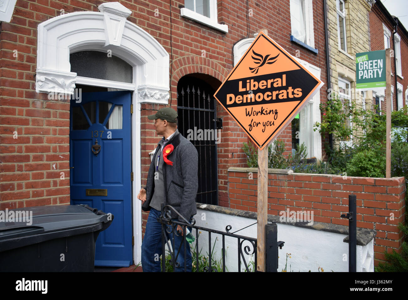 Clive Lewis, Labour MP for Norwich South, canvassing in Norwich 2 days ...
