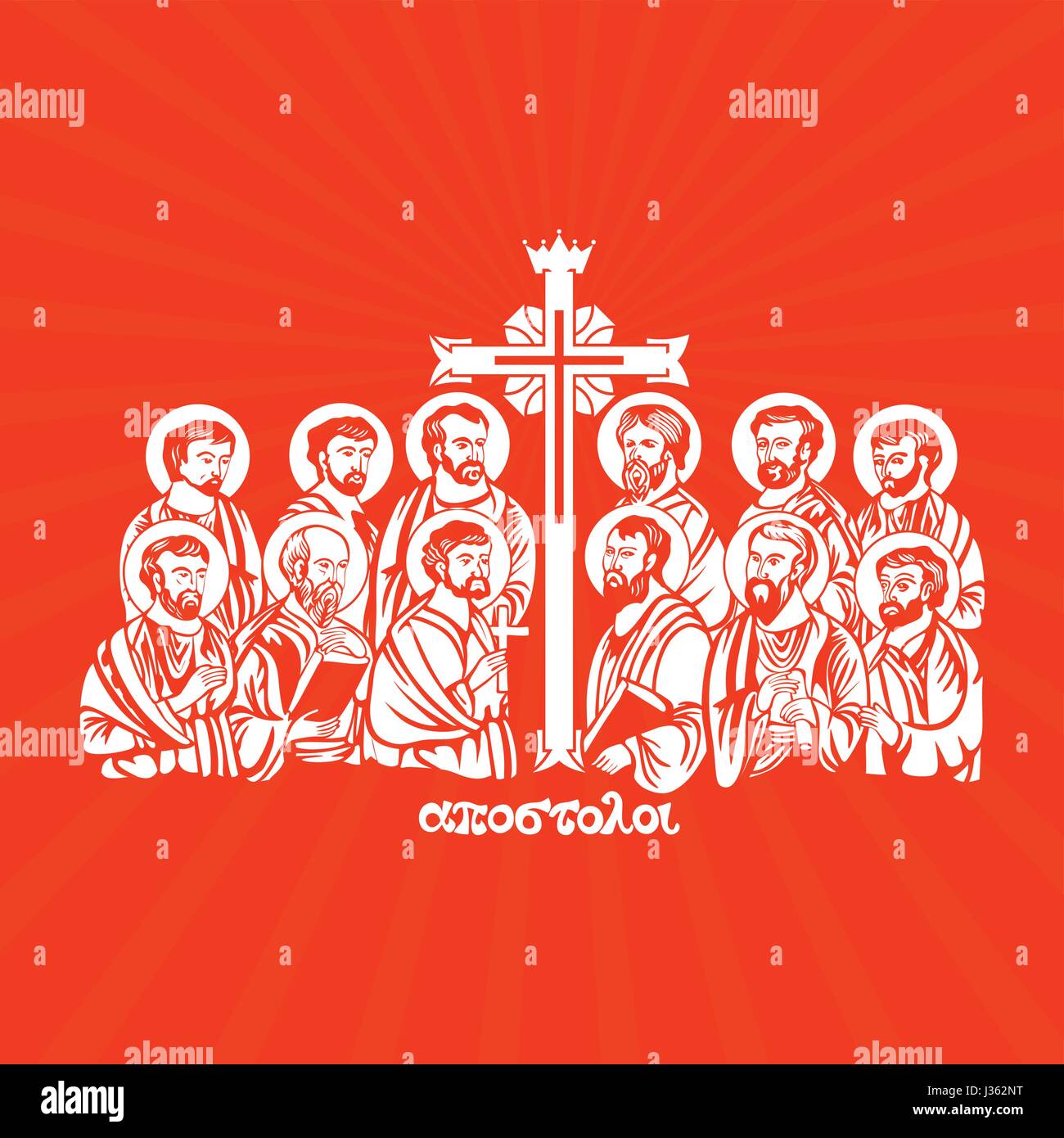 Drawing the twelve apostles of Jesus Christ Stock Vector Image & Art ...