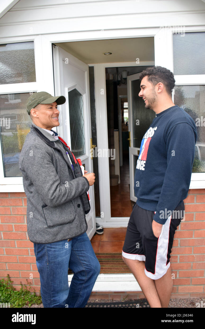 Clive Lewis, Labour MP for Norwich South, canvassing in Norwich 2 days ...