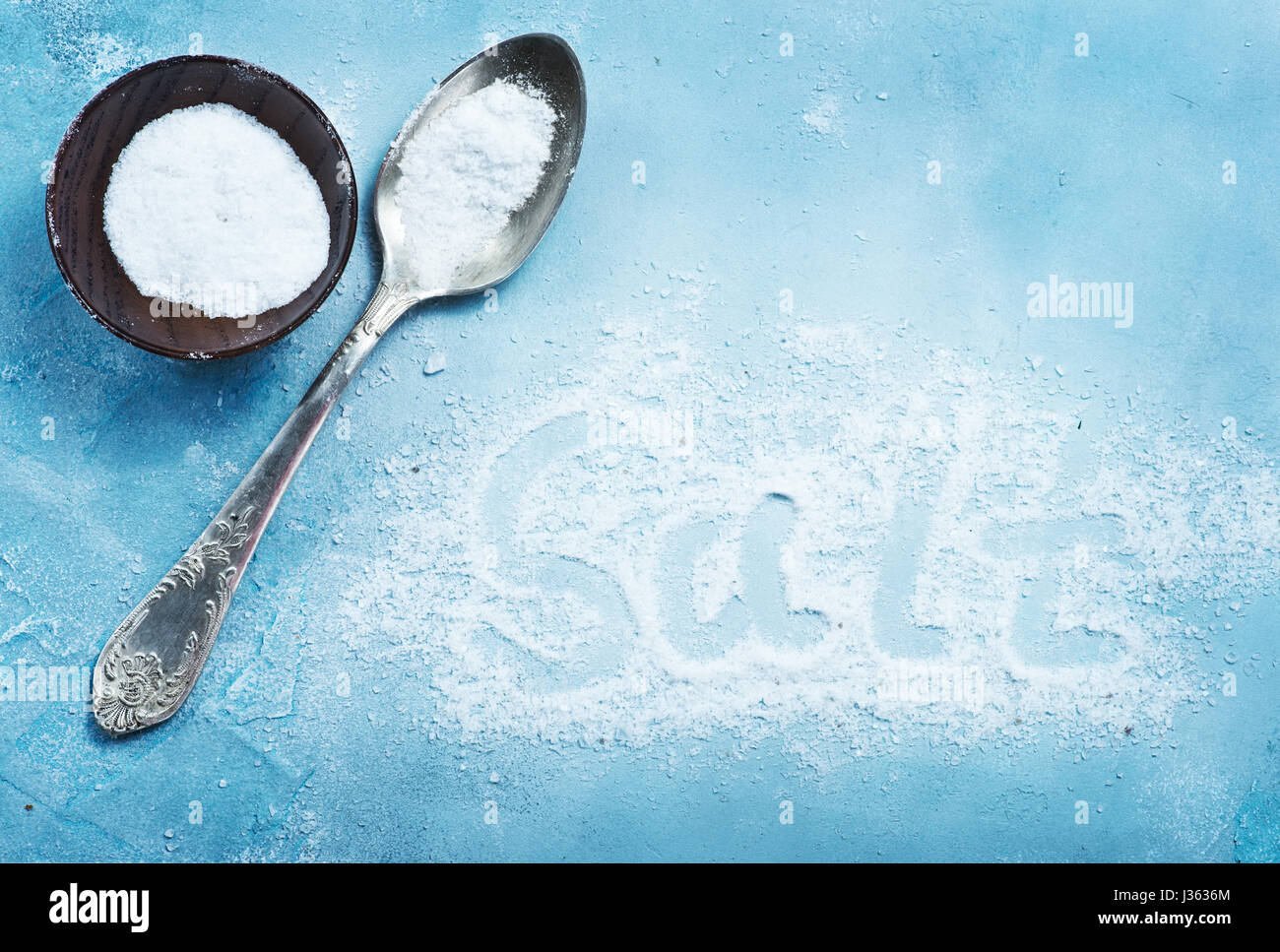 salt on a table, white sea salt Stock Photo - Alamy