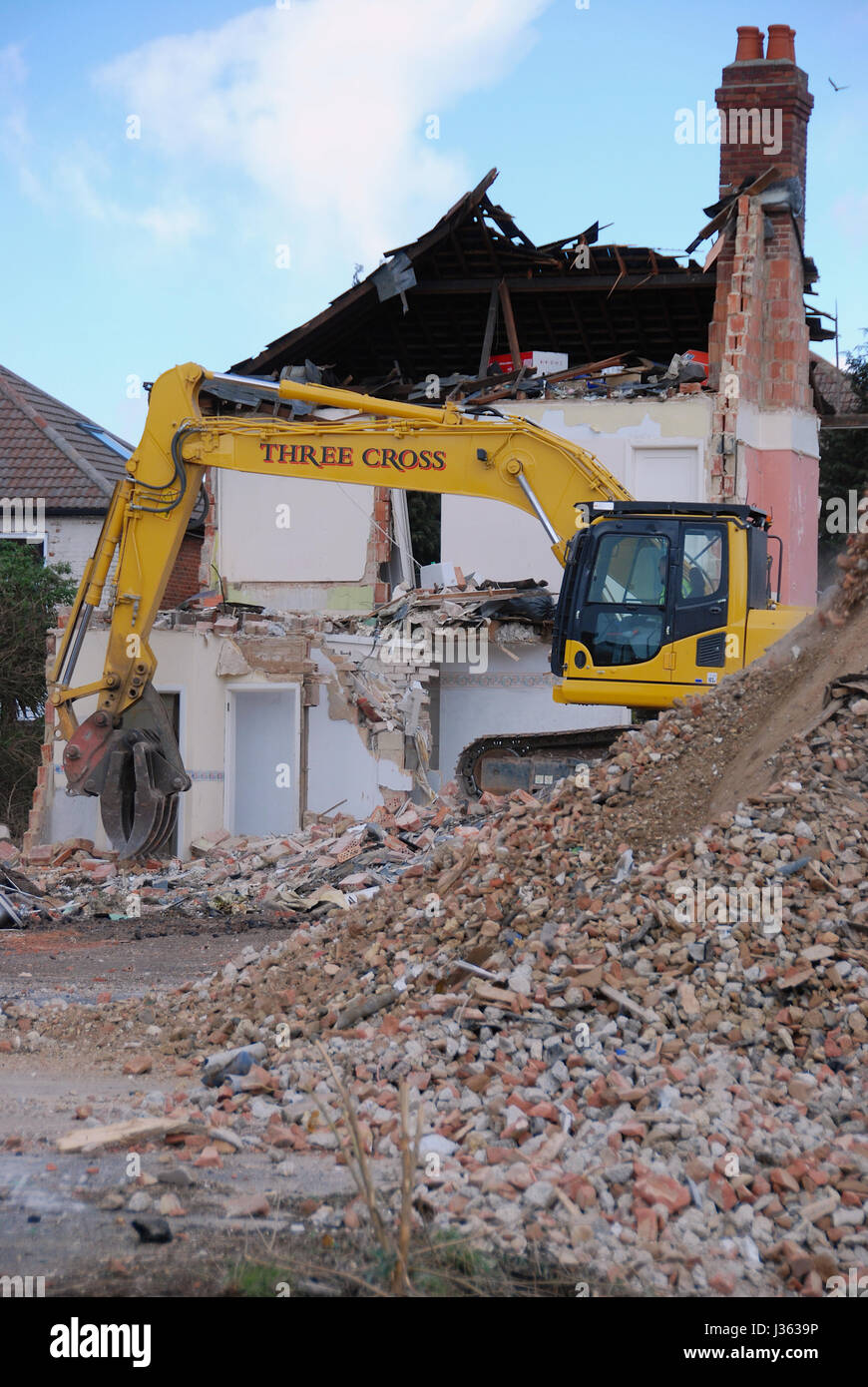 Building being demolished in Bournemouth, Dorset, England Stock Photo ...
