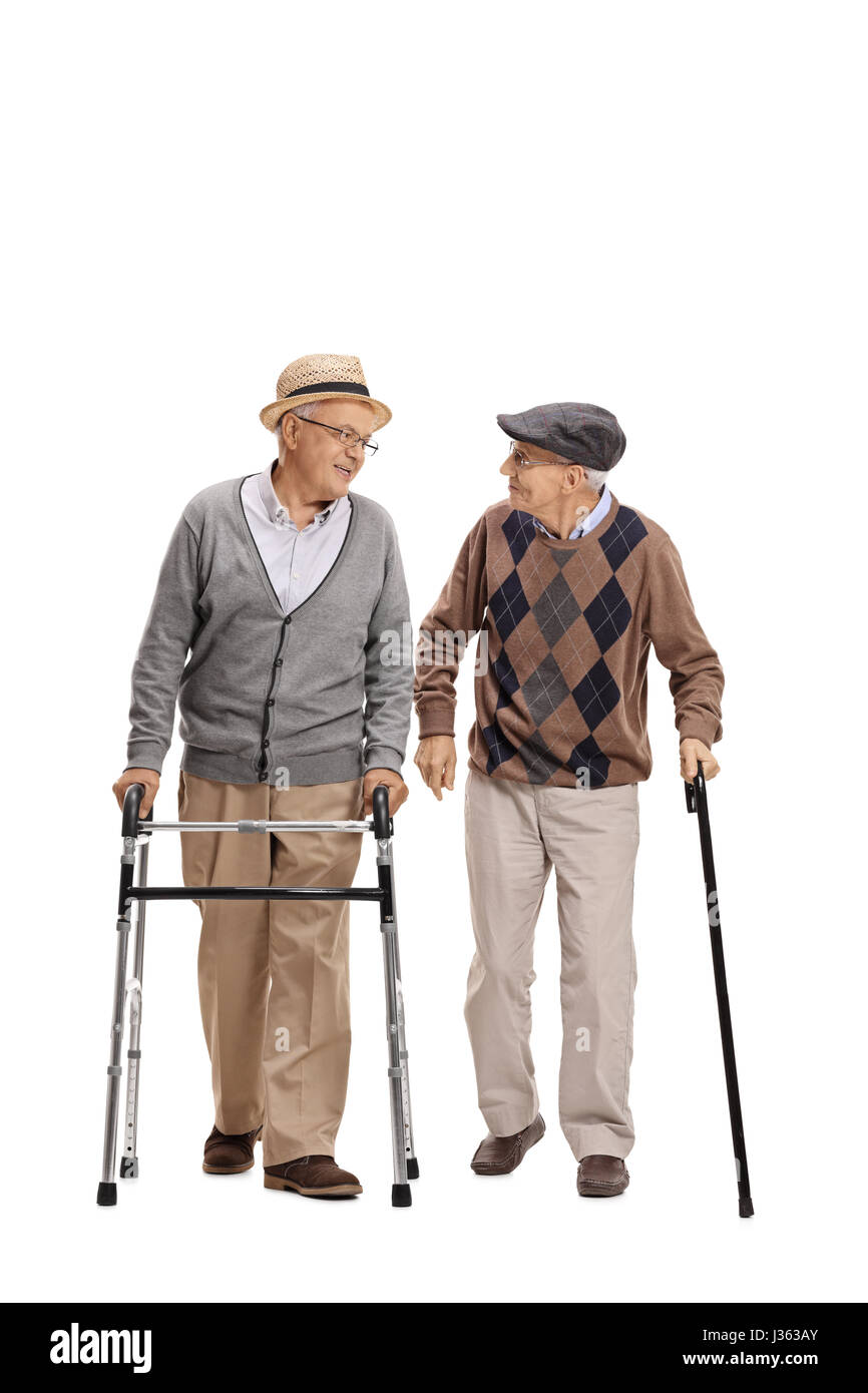 Old man with walking stick Cut Out Stock Images & Pictures - Alamy