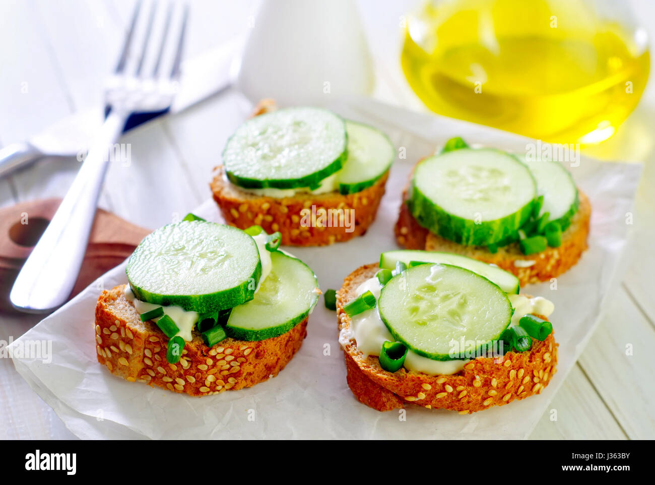 bread with cucumber Stock Photo - Alamy