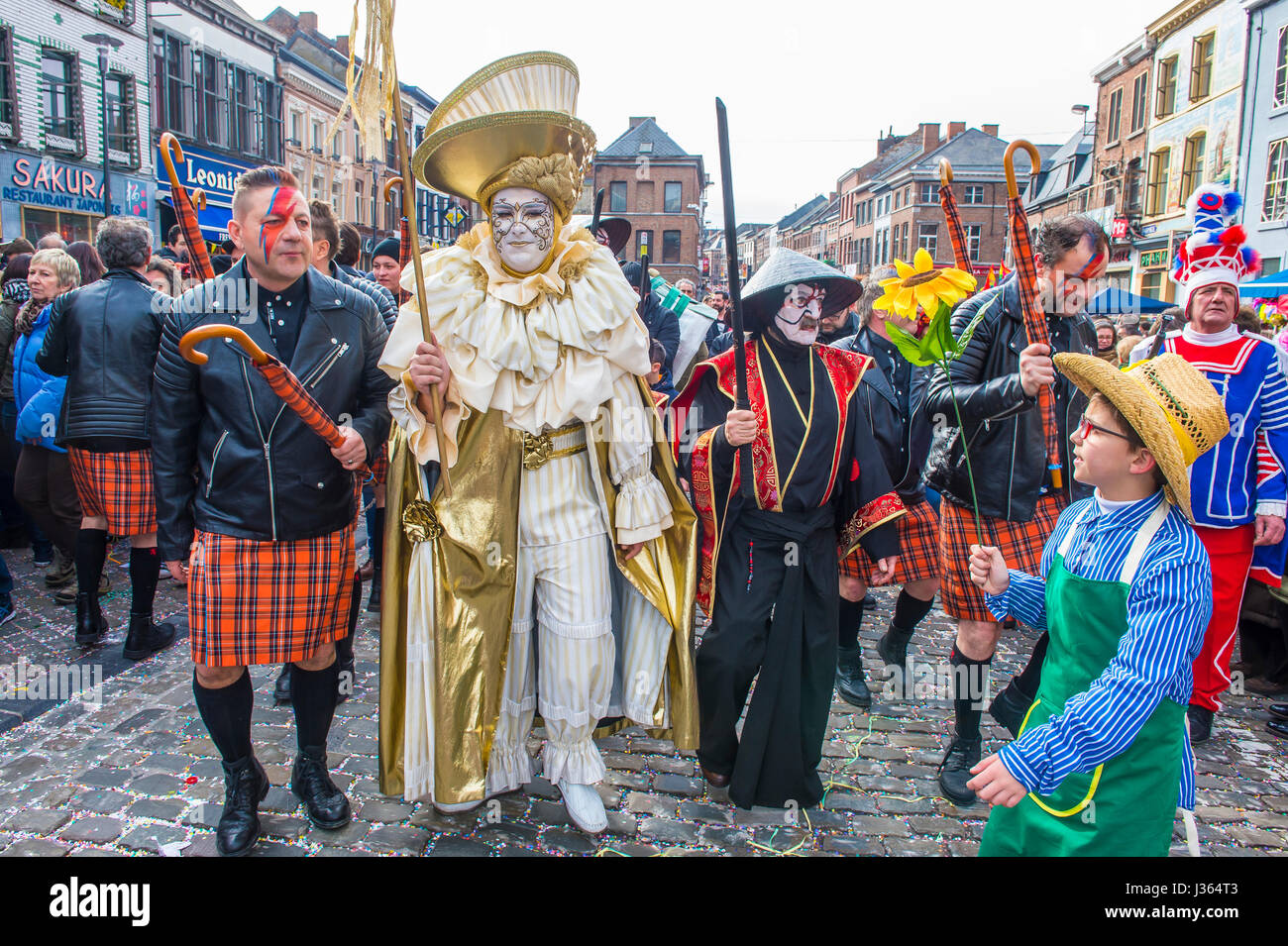 Participants in the Binche Carnival in Binche, Belgium Stock Photo - Alamy