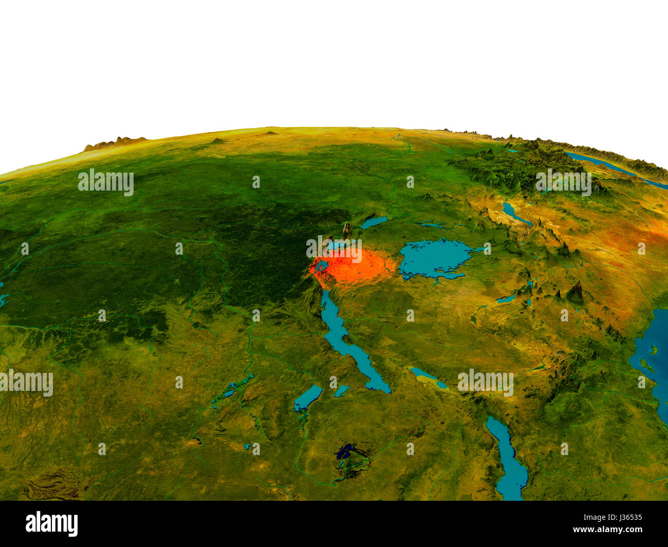 Rwanda map satellite geography hi-res stock photography and images - Alamy