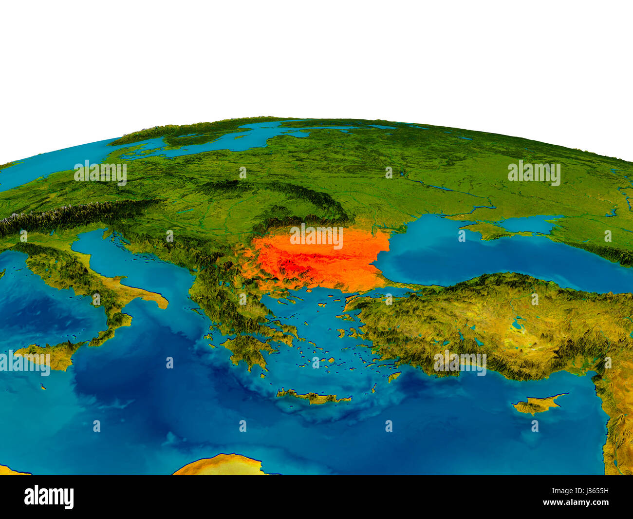 Bulgaria map satellite geography hi-res stock photography and images ...