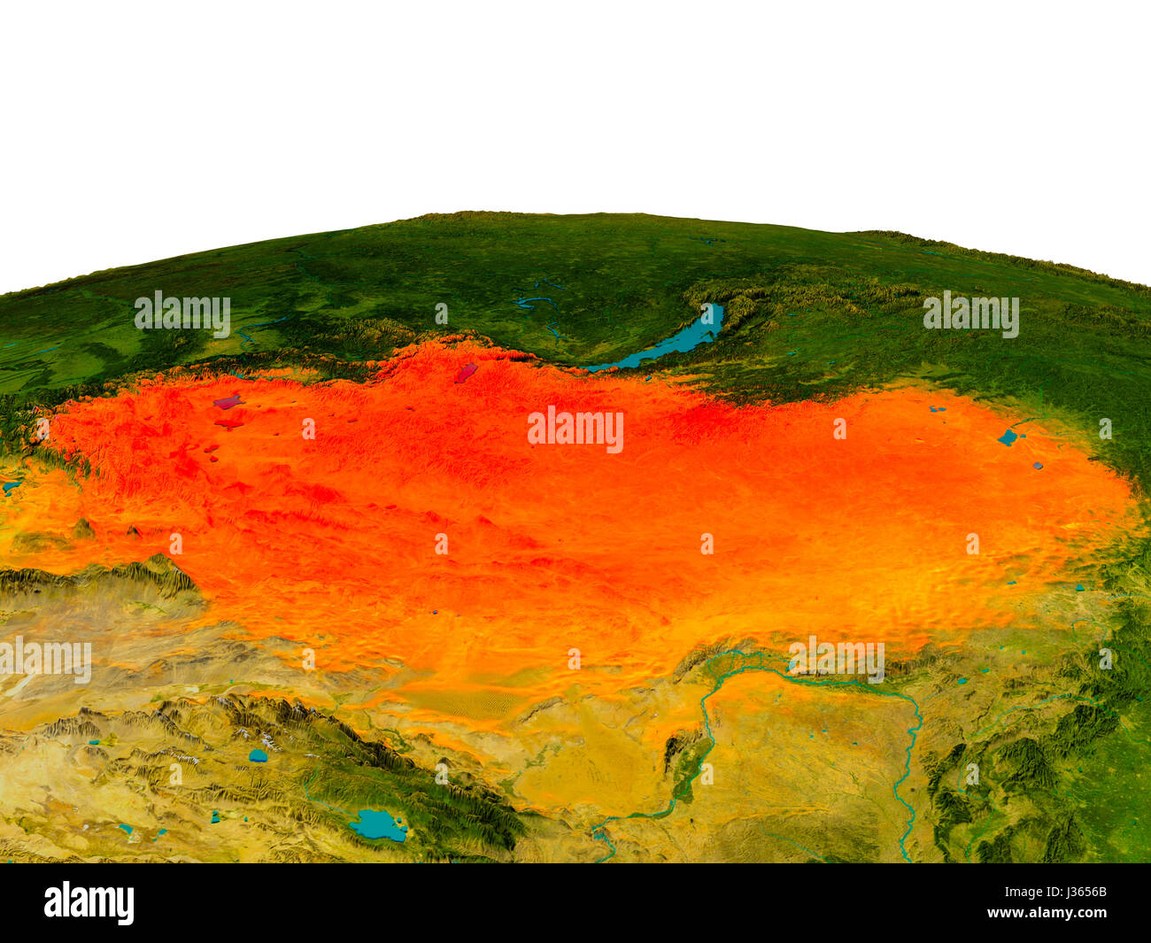 Mongolia map satellite geography hi-res stock photography and images ...
