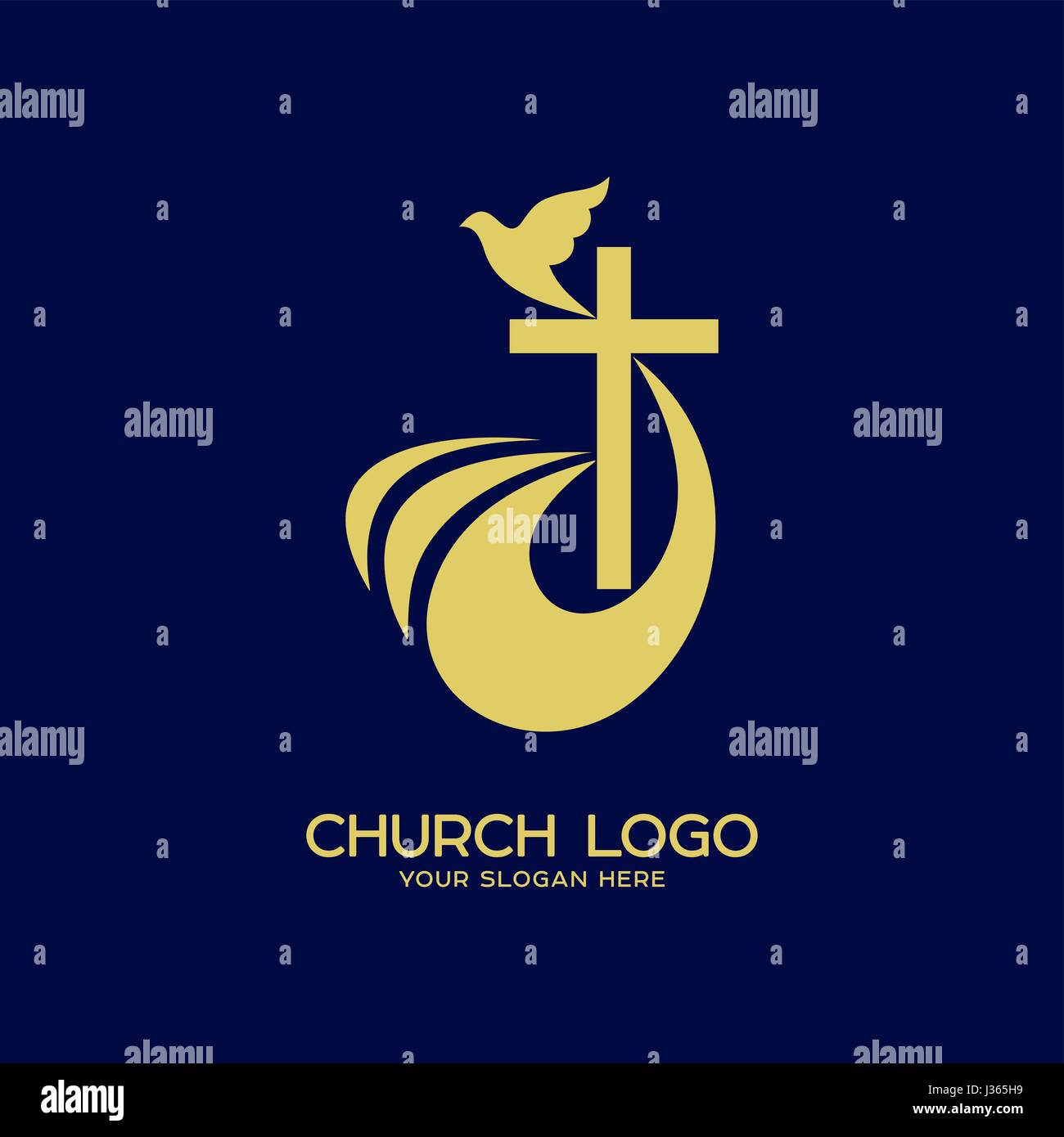 Church logo. Christian symbols. The cross of Jesus Christ and the Holy ...