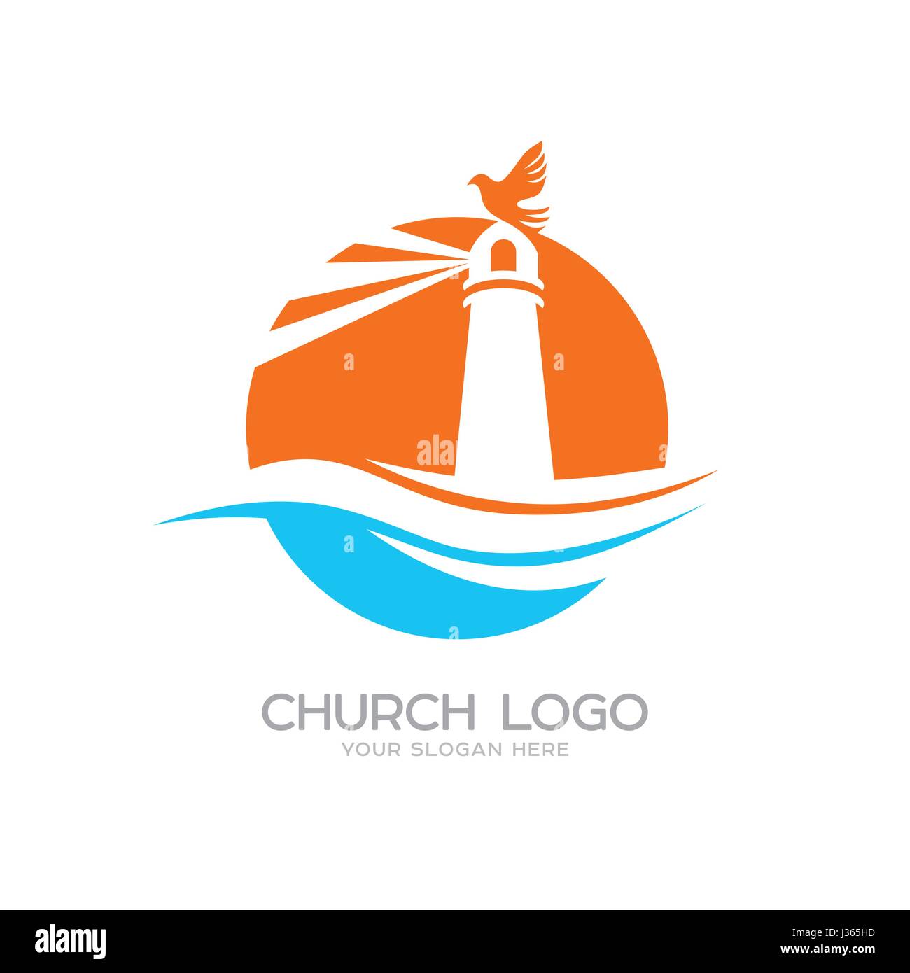 Church logo. Christian symbols. The lighthouse of Jesus Christ Stock ...