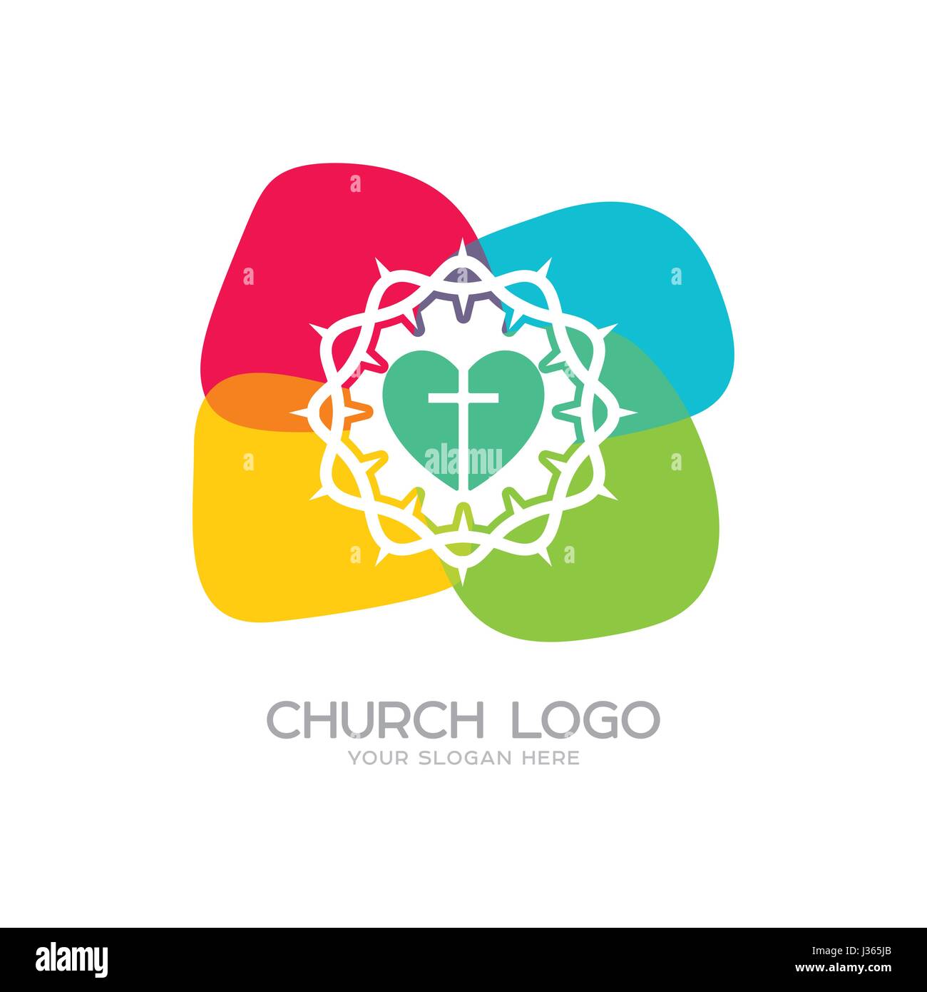 Church logo. Christian symbols. The Cross of Jesus Christ and the Crown ...