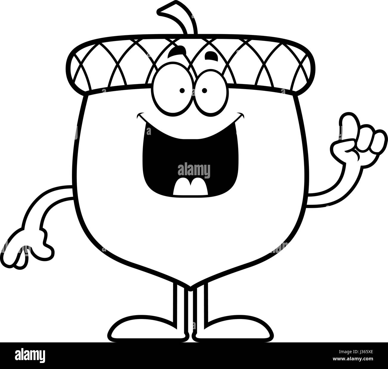 A cartoon illustration of an acorn with an idea Stock Vector Image ...