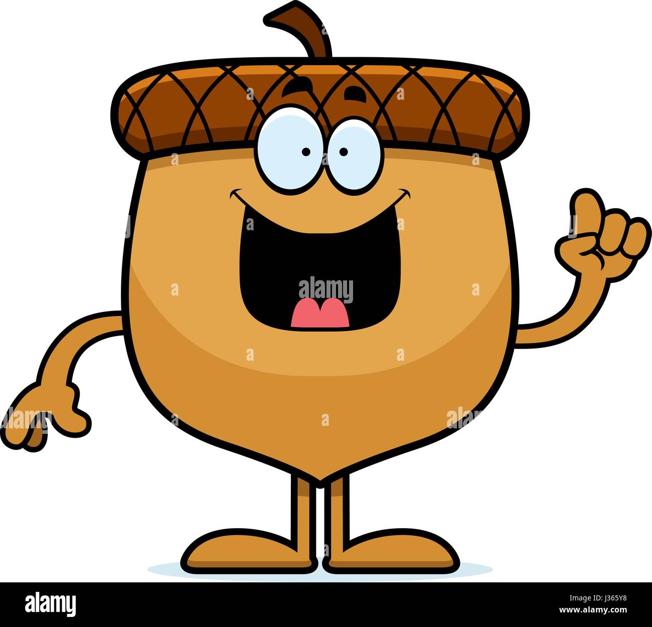 A cartoon illustration of an acorn with an idea Stock Vector Image ...