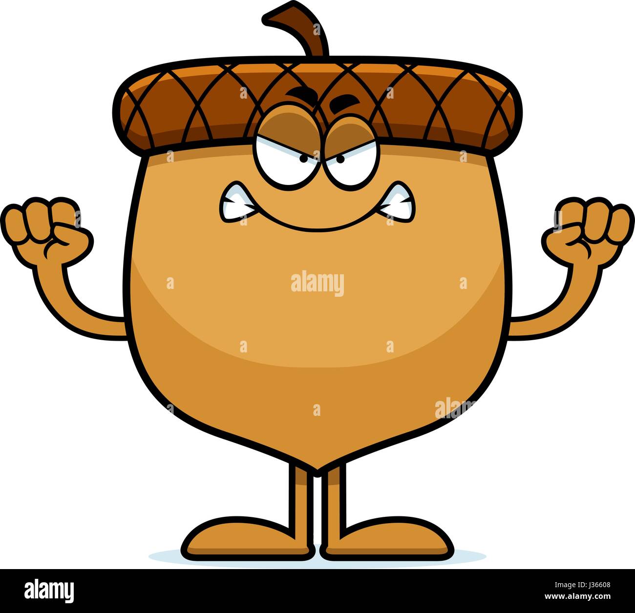 A cartoon illustration of an acorn looking angry Stock Vector Image ...