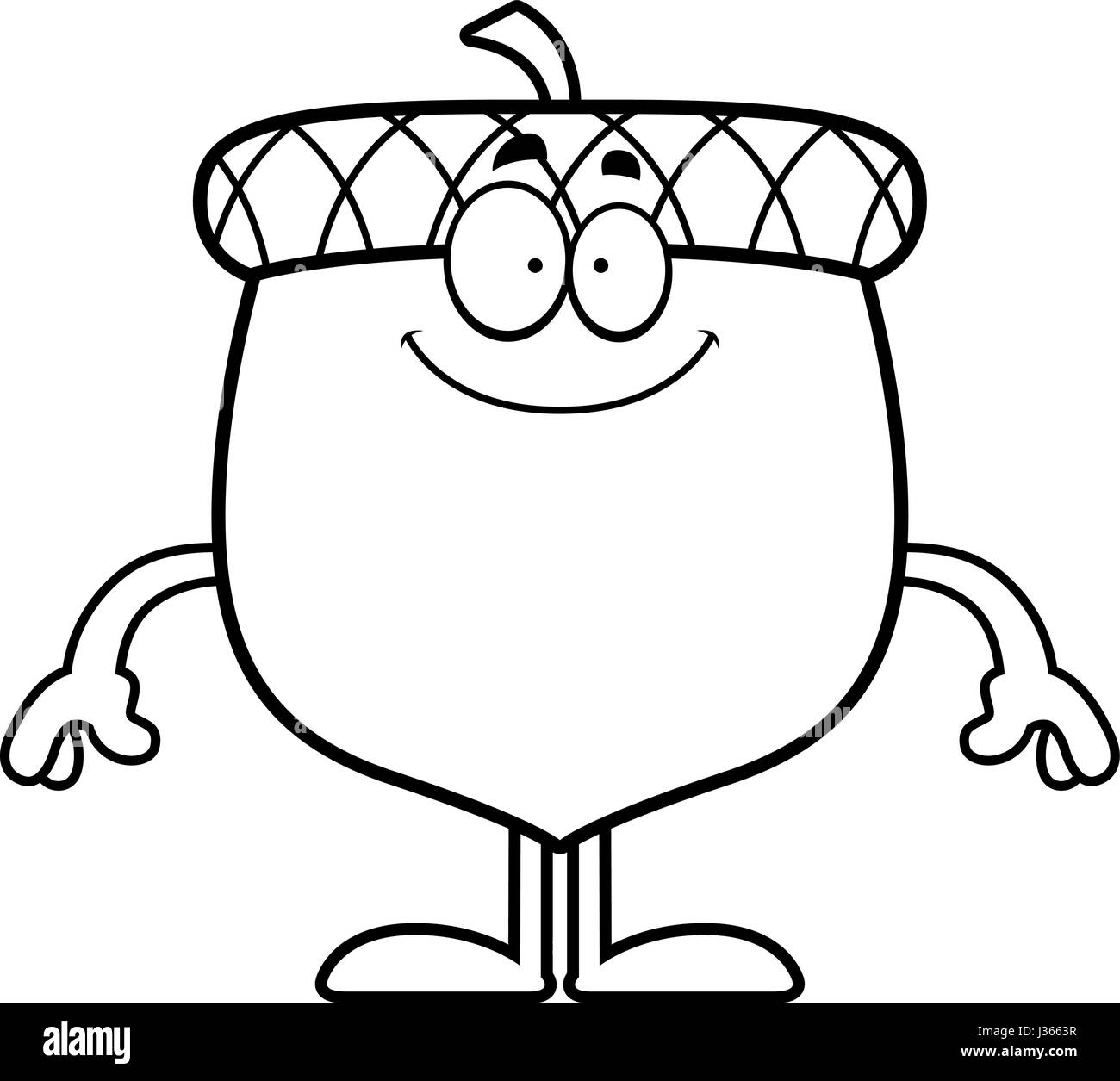 A cartoon illustration of an acorn looking happy Stock Vector Image ...