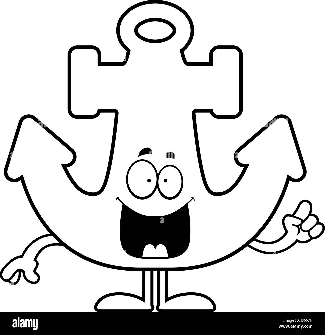 A cartoon illustration of an anchor with an idea Stock Vector Image ...