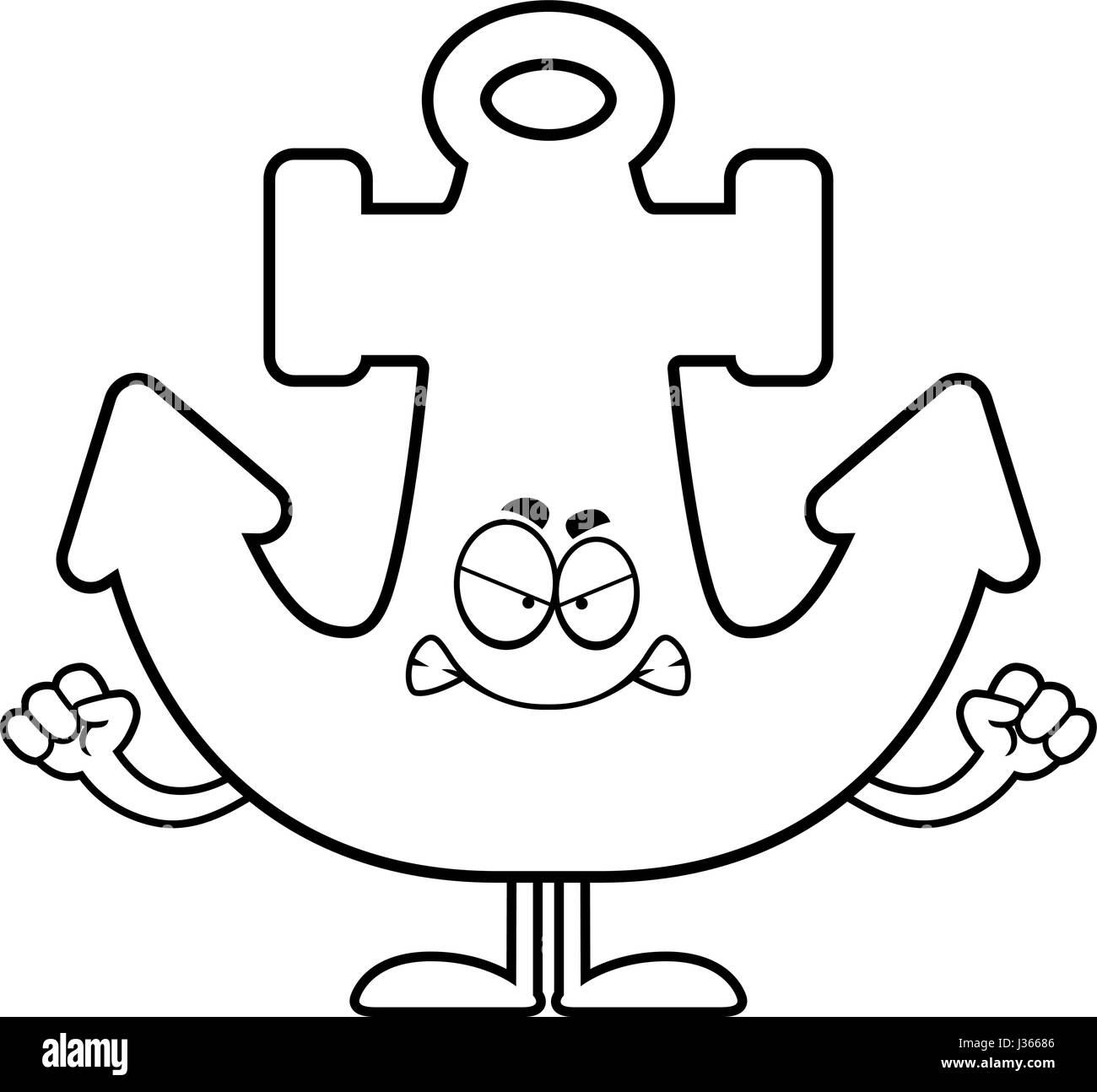 A cartoon illustration of an anchor looking angry Stock Vector Image ...