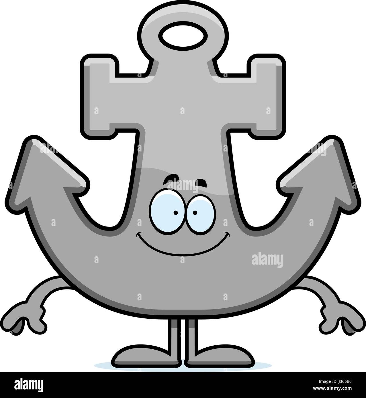 A cartoon illustration of an anchor looking happy Stock Vector Image ...